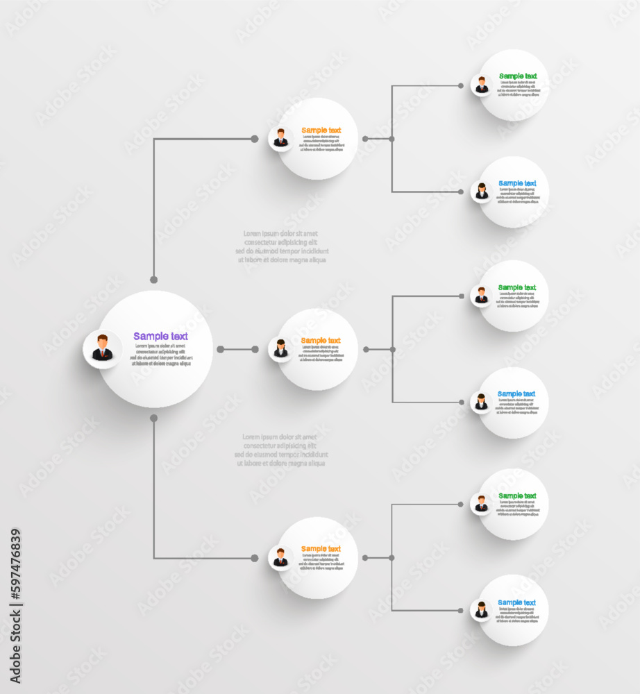 Corporate organizational chart. Business hierarchy infographic elements ...