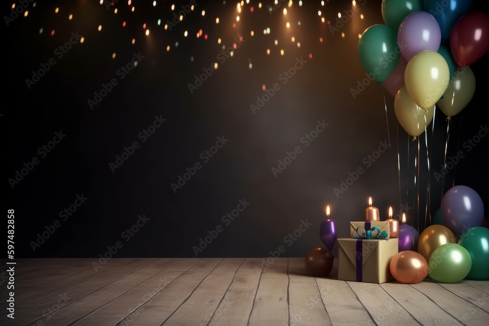 Happy Birthday Background. Illustration AI Generative. Stock ...