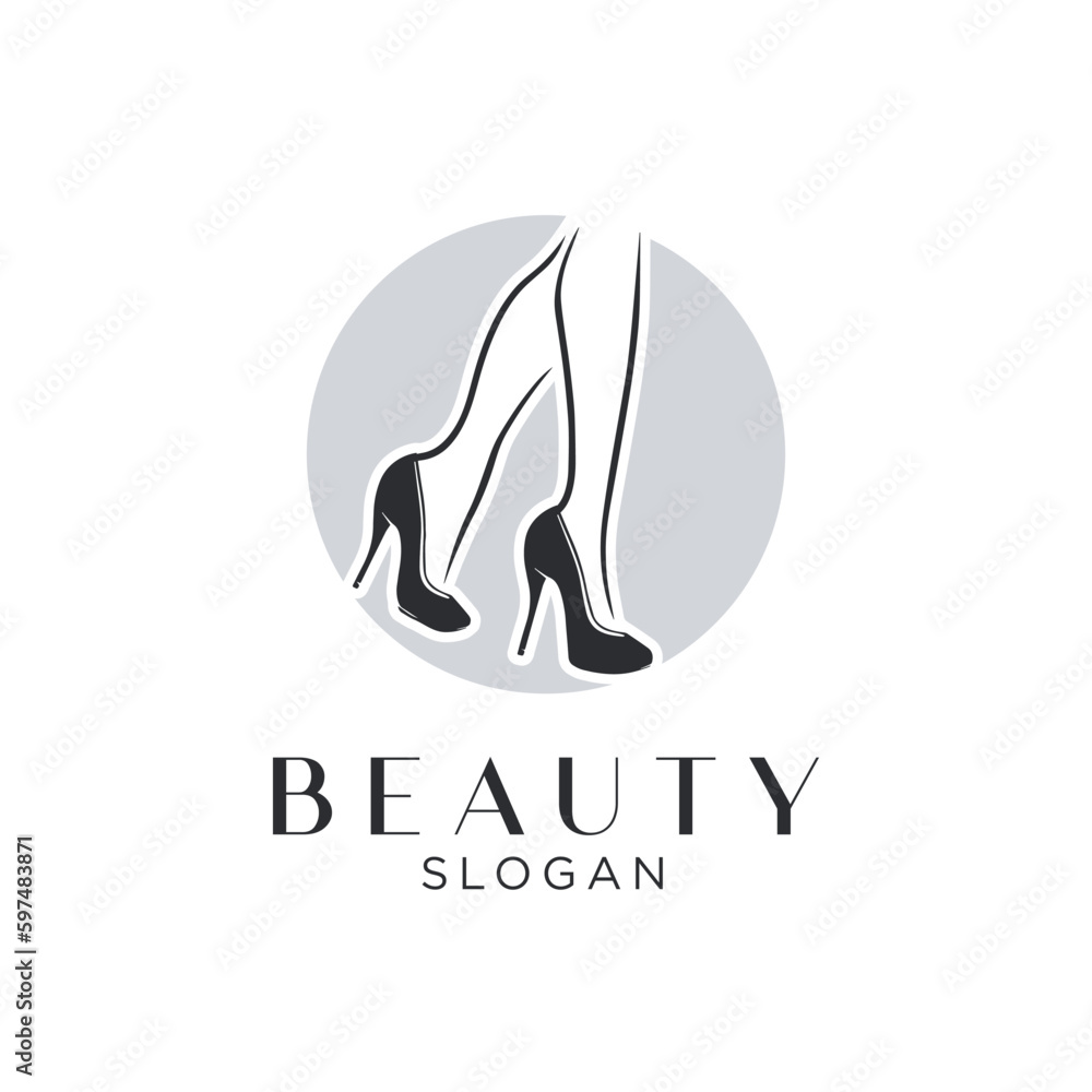 woman legs with high heels vector logo concept Stock Vector | Adobe Stock
