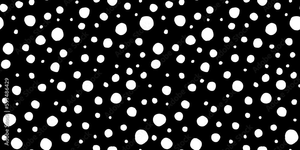 Seamless polkadot pattern made of playful hand drawn white paint polka ...