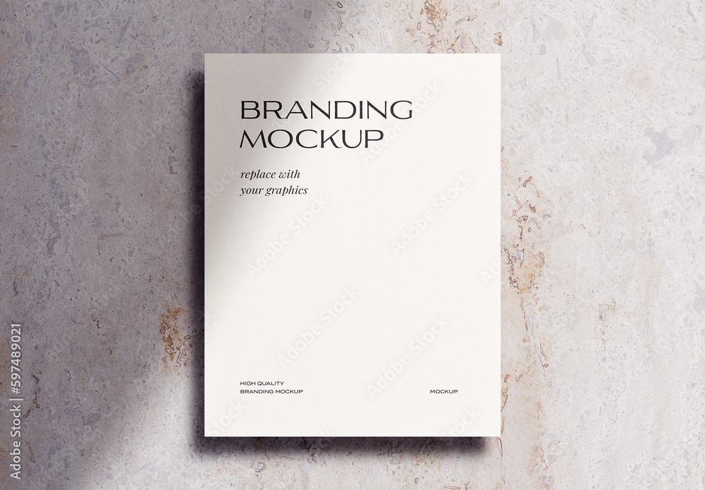 Letterhead Branding Poster A4 Paper Mockup Template Invitation Shadow ...