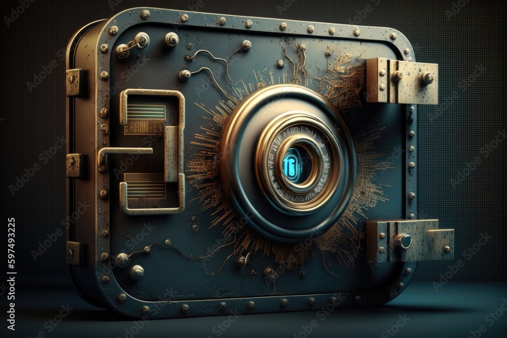 Safe with lock and keyhole in dark background Stock Illustration ...