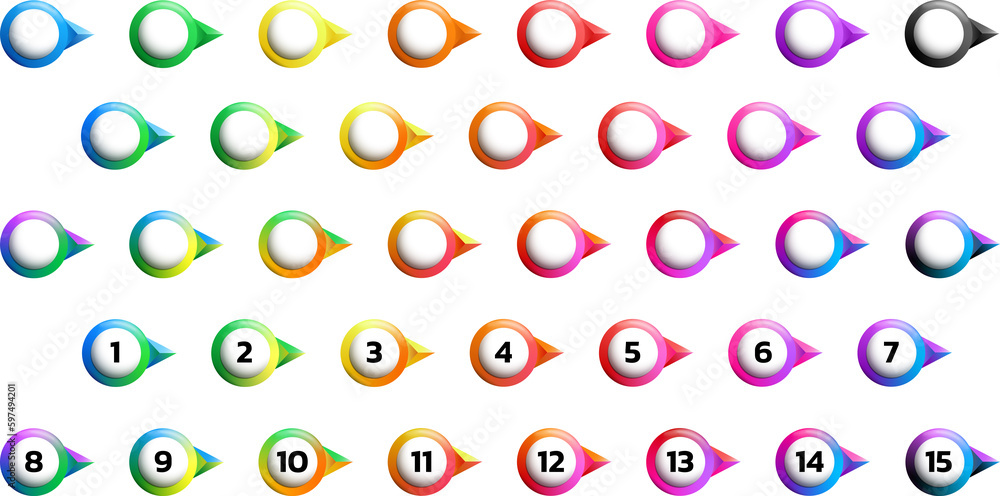 directional number bullet points Stock Illustration | Adobe Stock
