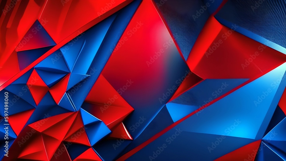 abstract red and blue 3d shapes meshed together background; desktop ...