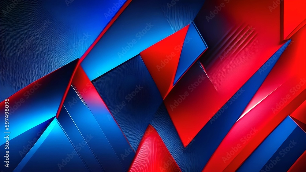 abstract red and blue 3d shapes meshed together background; desktop ...