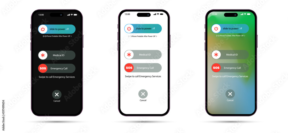 SOS emergency call switch, red switch button vector isolated icon in ...