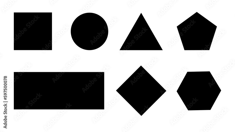 Set of geometric figures isolated on white background. Geometry ...