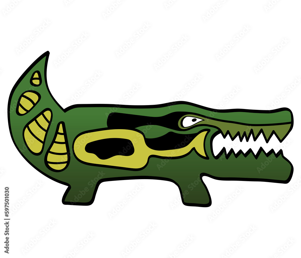 Cartoon illustration of the crocodile on transparent background Stock ...