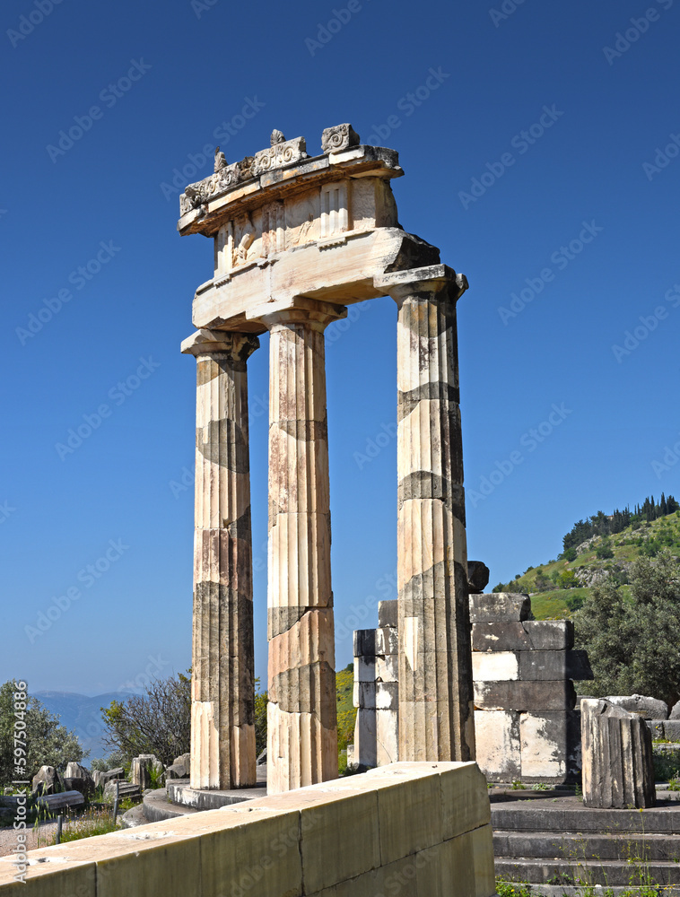 The Tholos of Delphi, a circular temple and one of the ancient ...