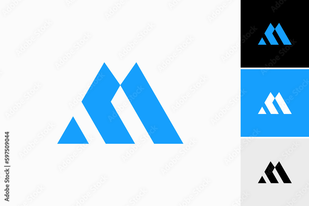 letter m with mountain logo vector premium design Stock Vector | Adobe ...
