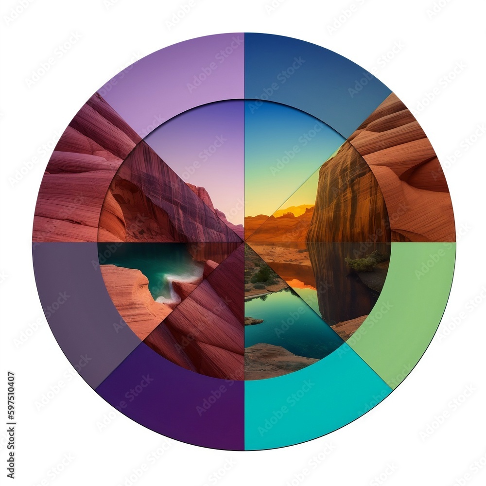 An illustration of the seasons, showing the different climatic ...