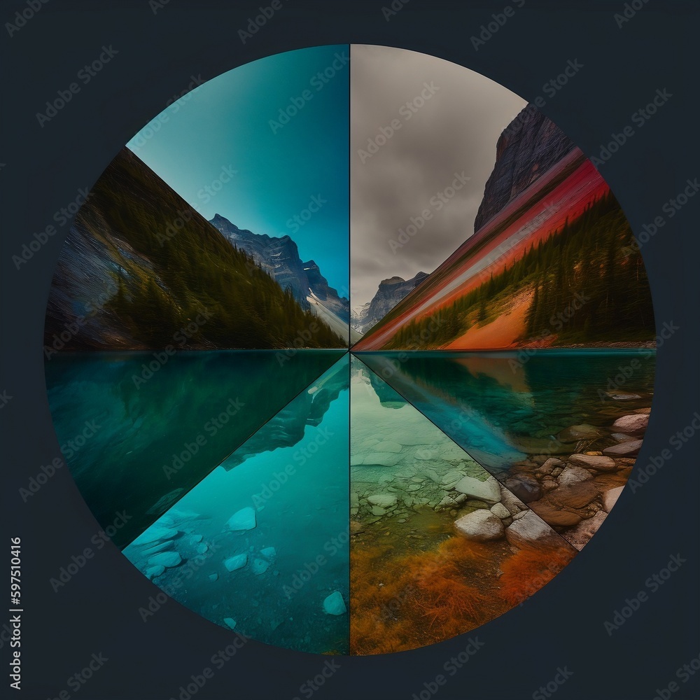 An illustration of the seasons, showing the different climatic ...