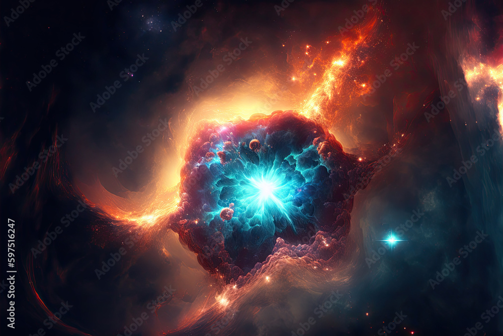 Majestic release of energy of cosmic star collapse in deep space ...