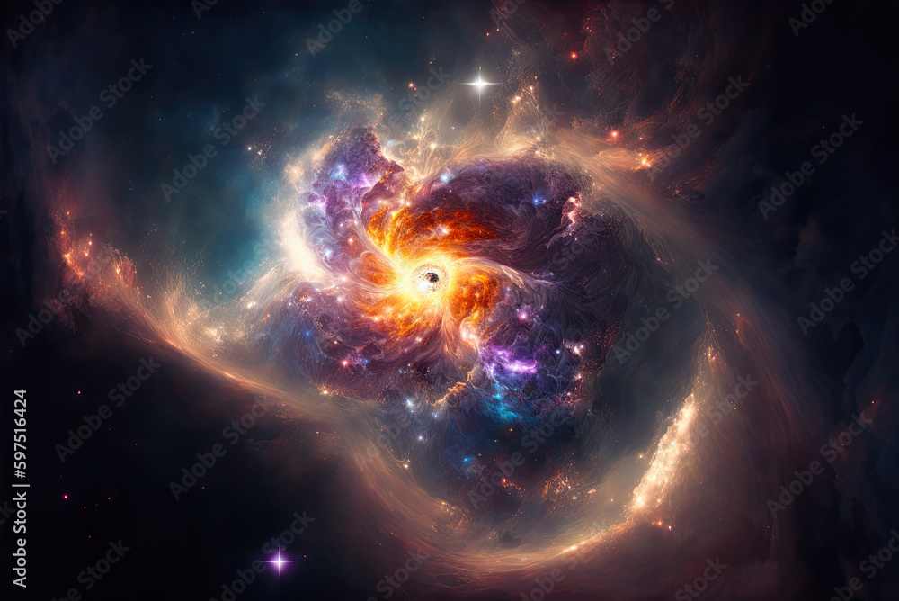 Majestic release of energy of cosmic star collapse in deep space ...