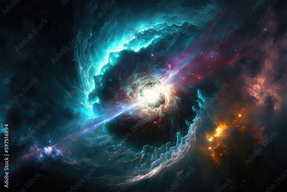 Majestic release of energy of cosmic star collapse in deep space ...