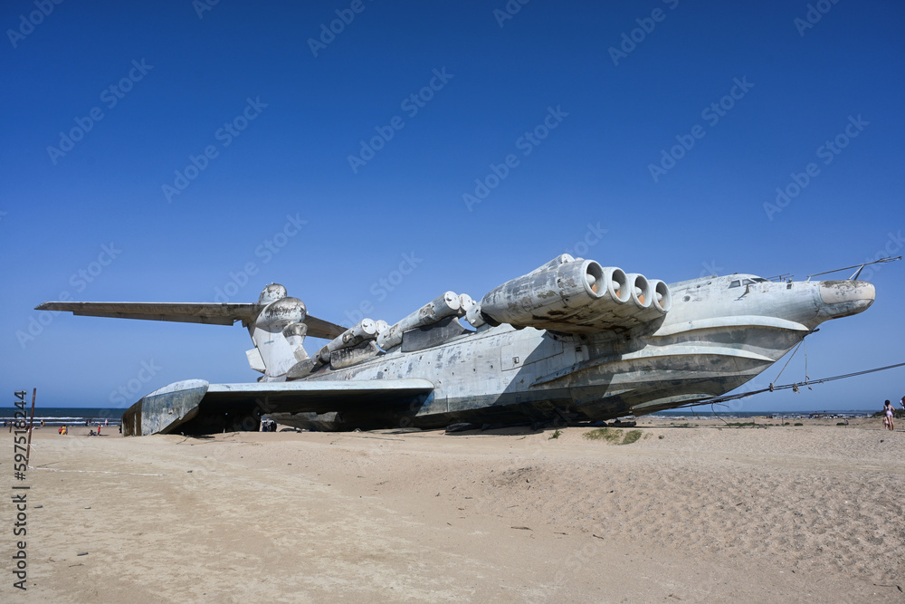 Lun water plane layout on the Caspian Sea beach near Derbent Stock ...