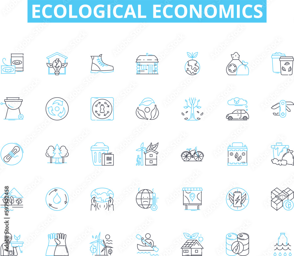 Ecological economics linear icons set. Sustainability, Environment ...