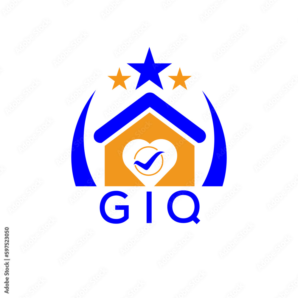 GIQ House logo Letter logo and icon. Blue vector image on white ...