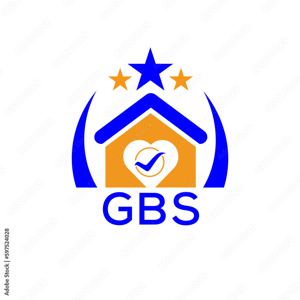 GBS House logo Letter logo and icon. Blue vector image on white ...