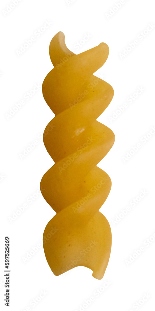 Uncooked fusilli pasta isolated on transparent background. Itallian ...