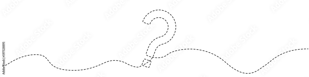 Continuous line drawing of question mark vector. Punctuation mark, end ...