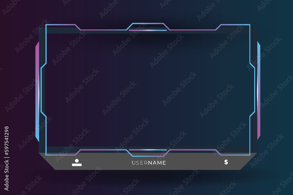 Game stream frames or panels. Futuristic frames for live gaming ...
