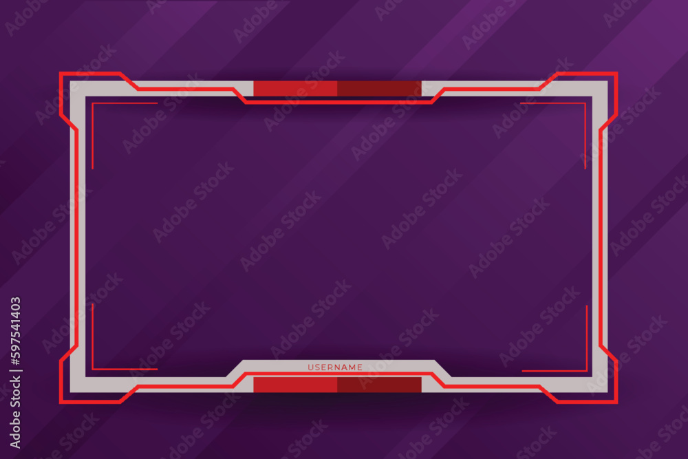 Game stream frames or panels. Futuristic frames for live gaming streamers. Twitch stream panel ...