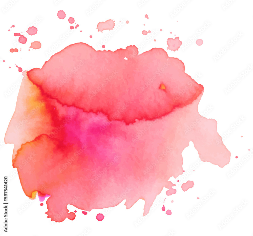 Colorful abstract watercolor stain with splashes and spatters. Modern ...