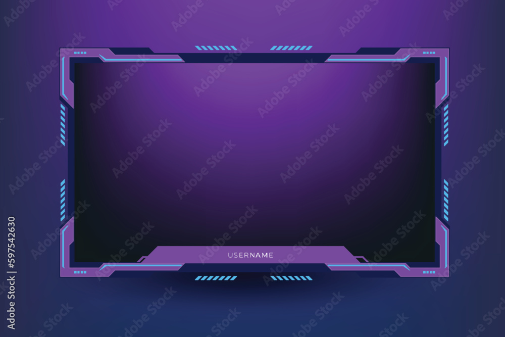 Game stream frames or panels. Futuristic frames for live gaming streamers. Twitch stream panel ...