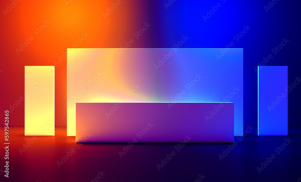 Side view of a registration stand with two rollup banners. Mockup for ...