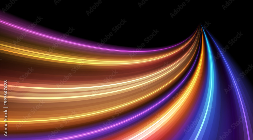 Modern abstract high-speed movement. Dynamic motion light trails effect. Technology movement ...