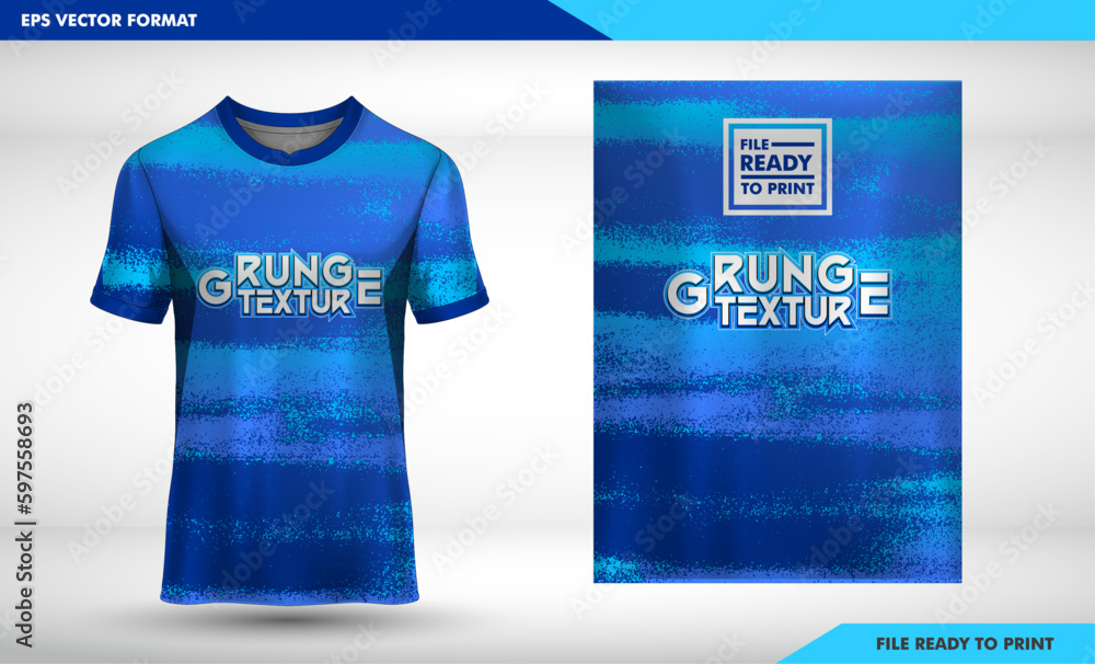 Navy and cyan Soccer jersey pattern design. Abstract pattern on blue ...