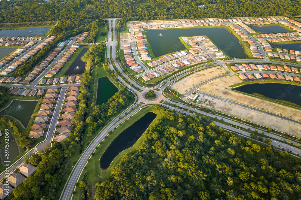 Ground prepared for building of new residential houses in Florida ...