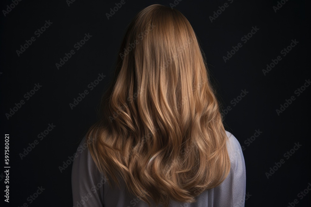 Woman from behind balayage hair dye technique, featuring a seamless ...