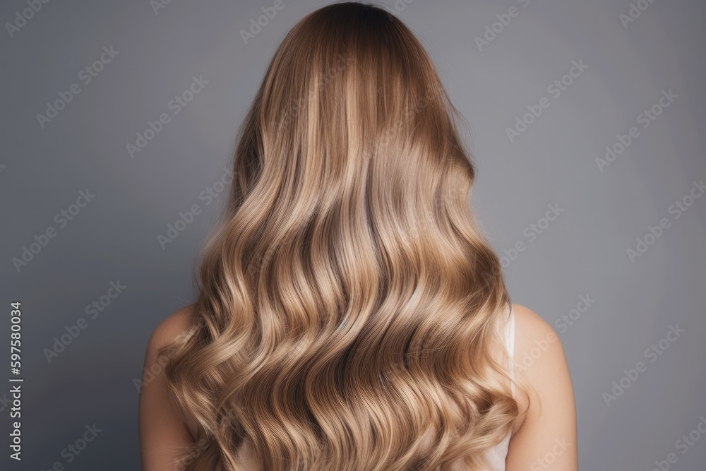 Woman from behind balayage hair dye technique, featuring a seamless ...