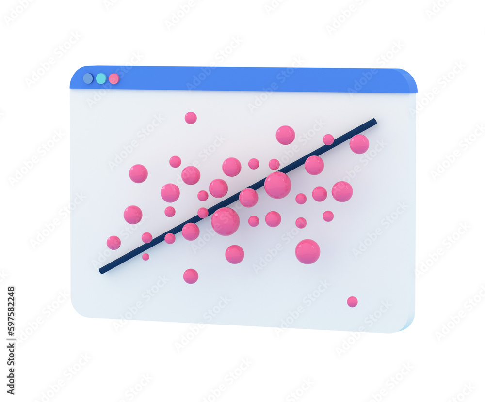 Data visualization and coefficient of determination icon. Big data ...