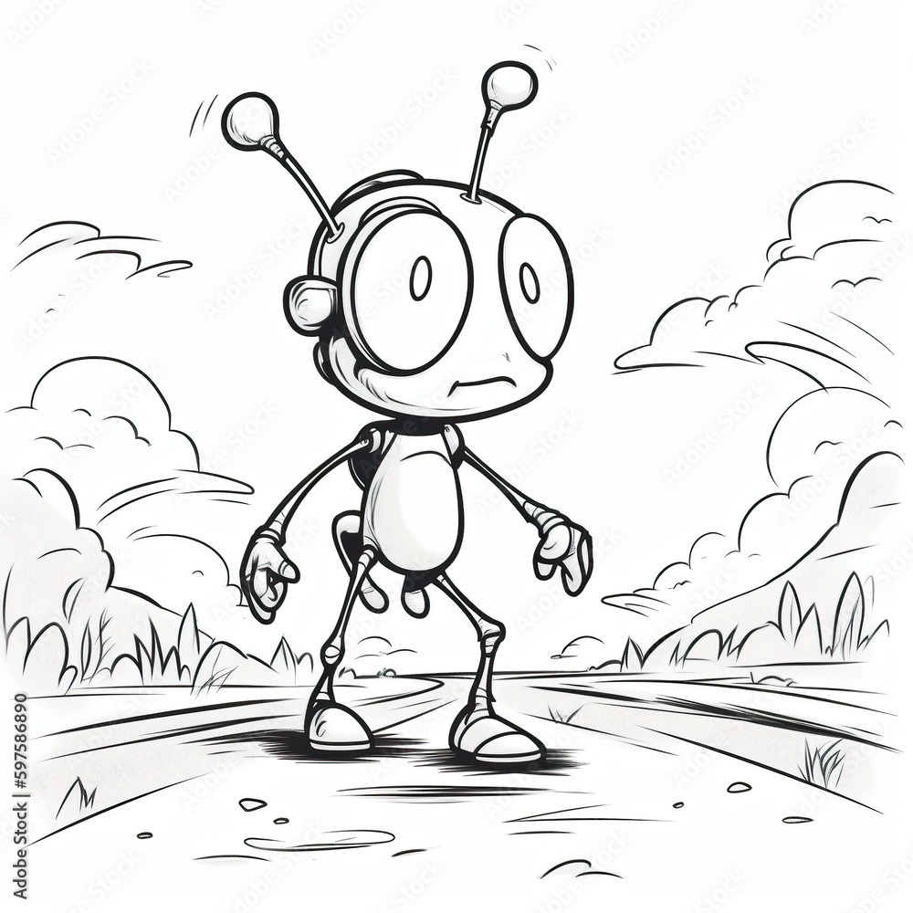 Kids Coloring Page Of An Ant On The Road That Is Blank And Downloadable kids-coloring-page-of-an-ant-on-the-road-that-is-blank-and-downloadable