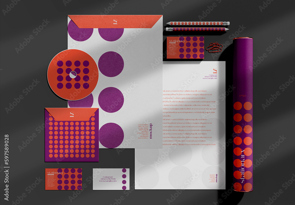 Stationery Office Set Mockup Stock Template | Adobe Stock