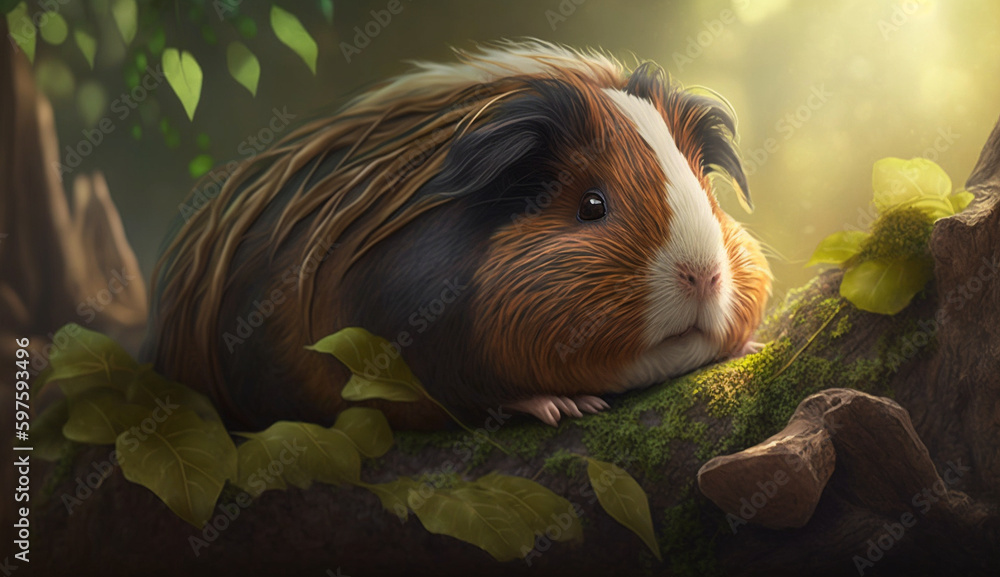 Abyssinian Guinea Pig animal full body photos AI Generated Stock ...