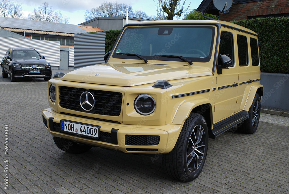 Itterbeck, Germany March 12 2023 A Mercedes jeep stands in front of the ...