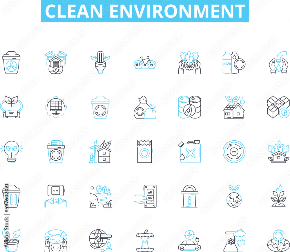 Clean environment linear icons set. Sustainability, Recycling ...