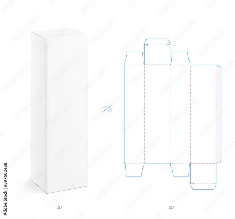 Realistic cardboard packaging box mockup with two projection. Vector ...