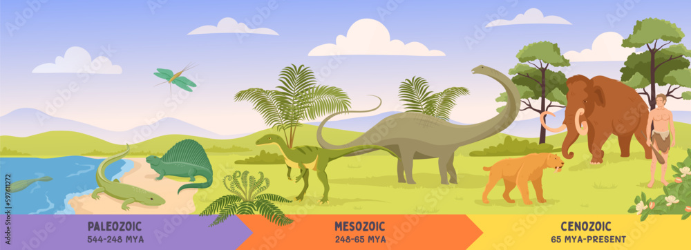 Evolution of life time scale Stock Vector | Adobe Stock