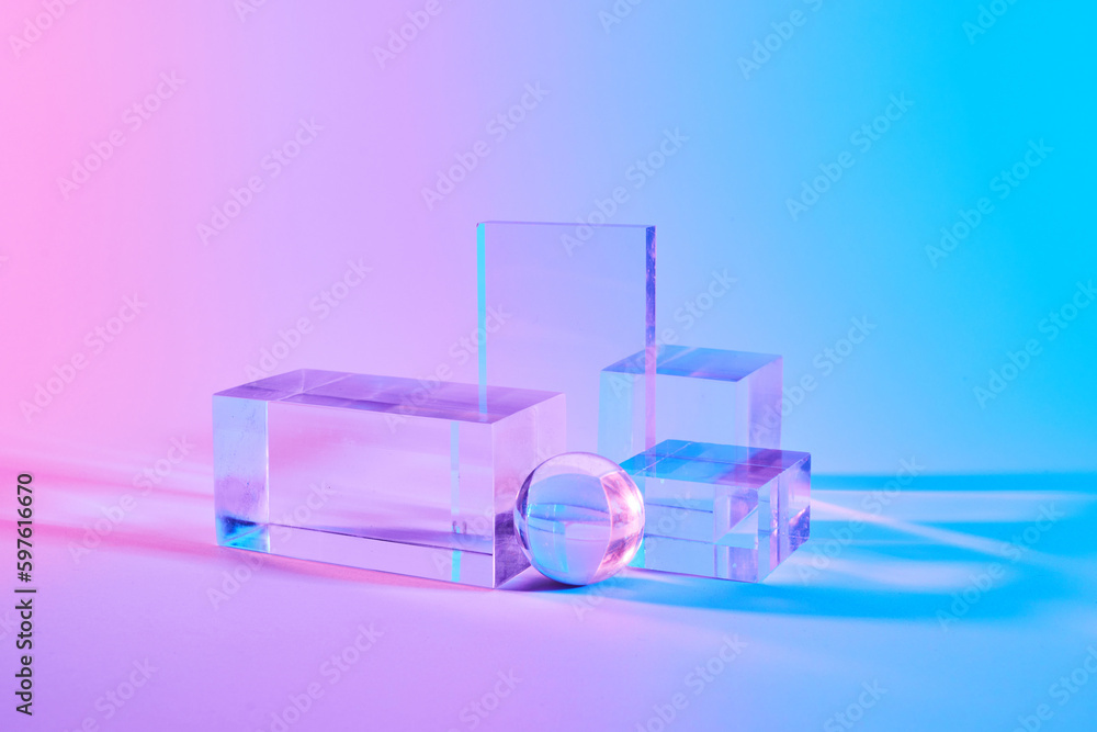 Product background podium glass display background, Transparent glass ...