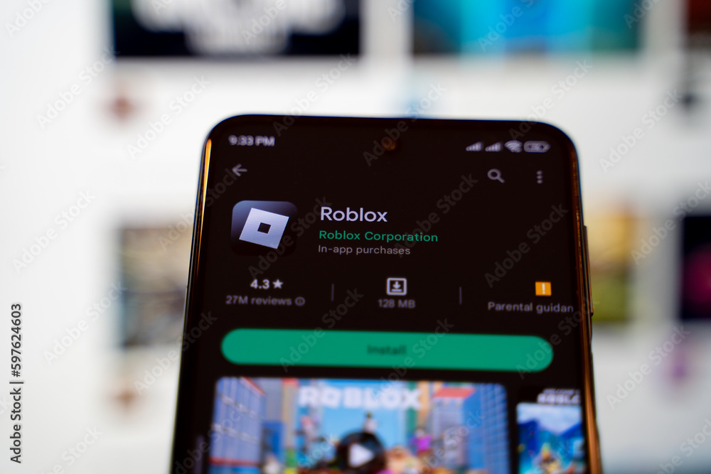 Roblox, mobile game on Google Play. Ankara, Turkey - April 28, 2023 ...