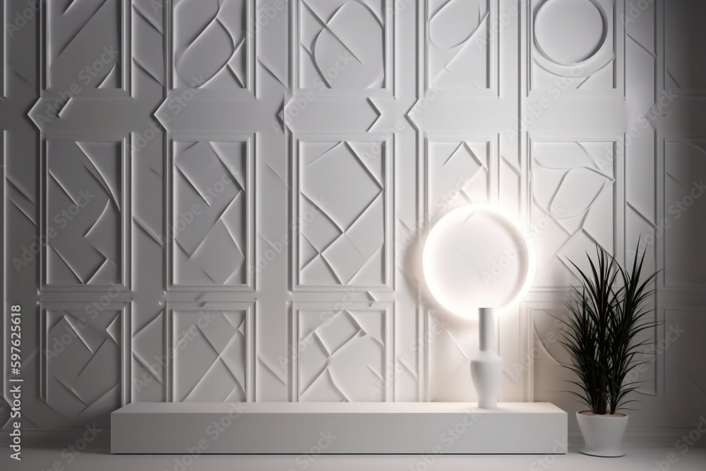 Contemporary light-filled Mock-up background for presentations: White ...