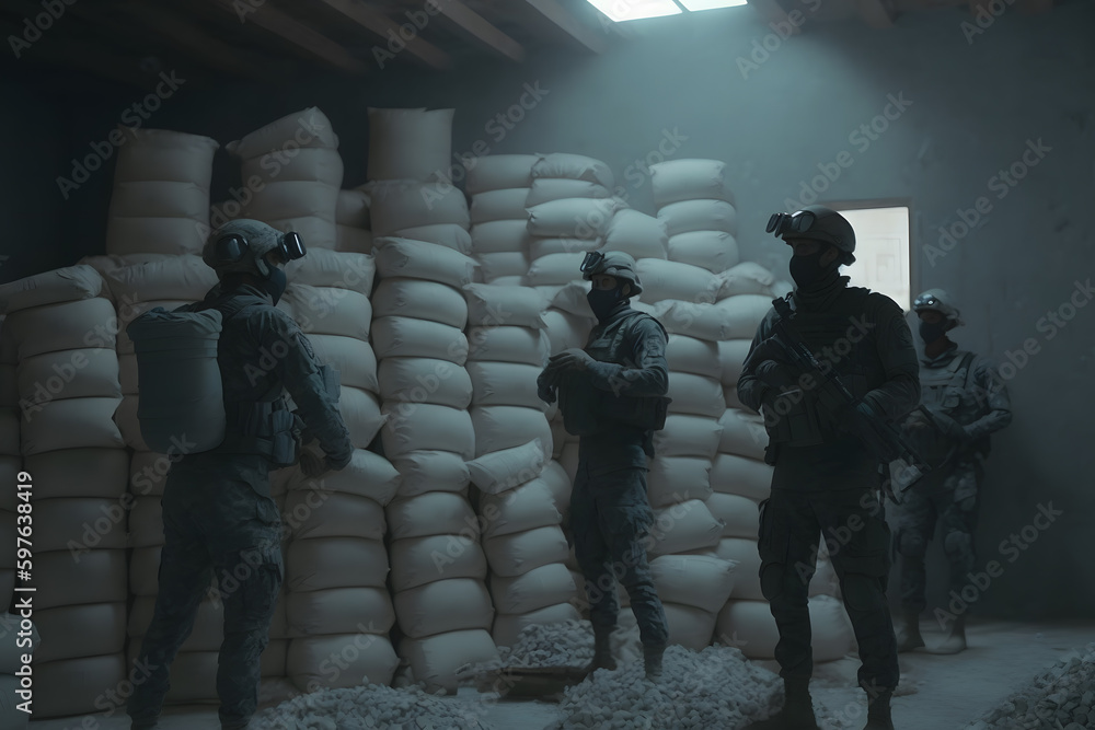 Fully Armed Special Anti-Narcotics Task Forces Soldier. Neural network ...