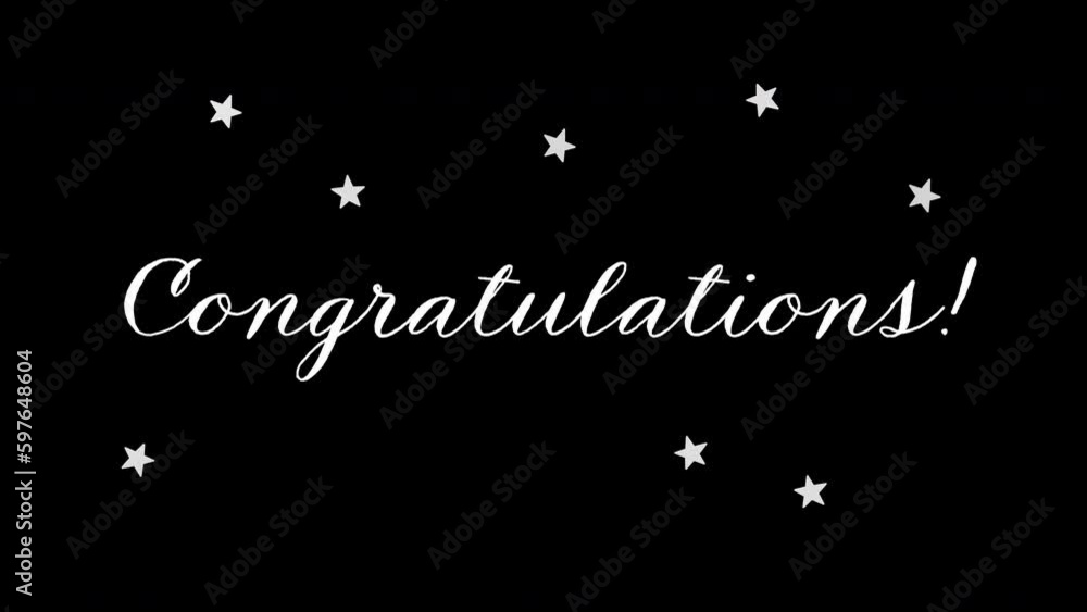 Congratulations Romantic White Texts Title on Black Backgrounds with ...