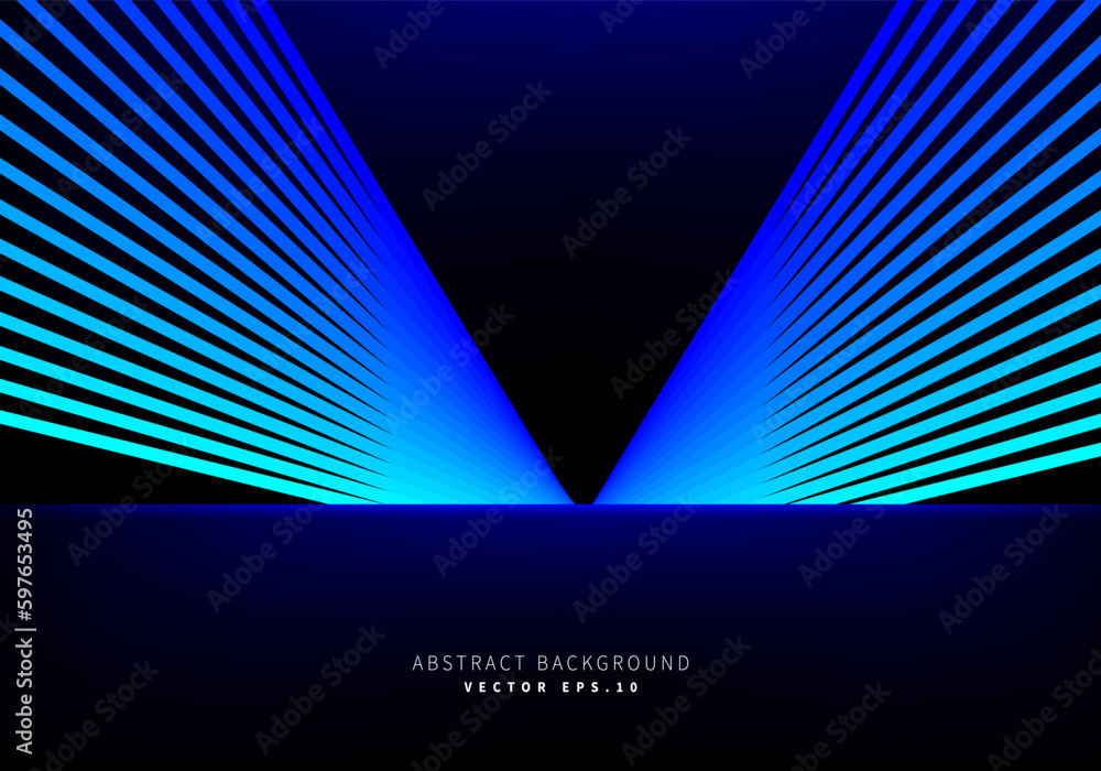 abstract invert pyramid shape light beam pattern gradient blue ...