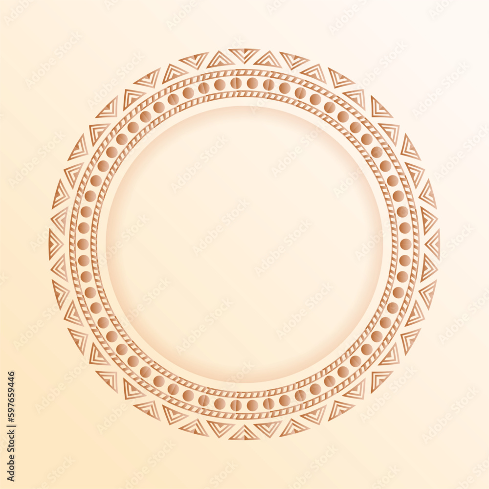 elegant round border frame design in lace pattern Stock Vector | Adobe ...
